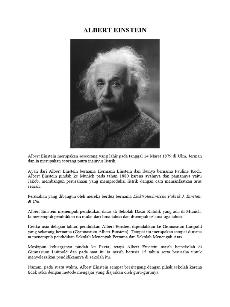 Albert Einstein | PDF | Filsafat | Sejarah