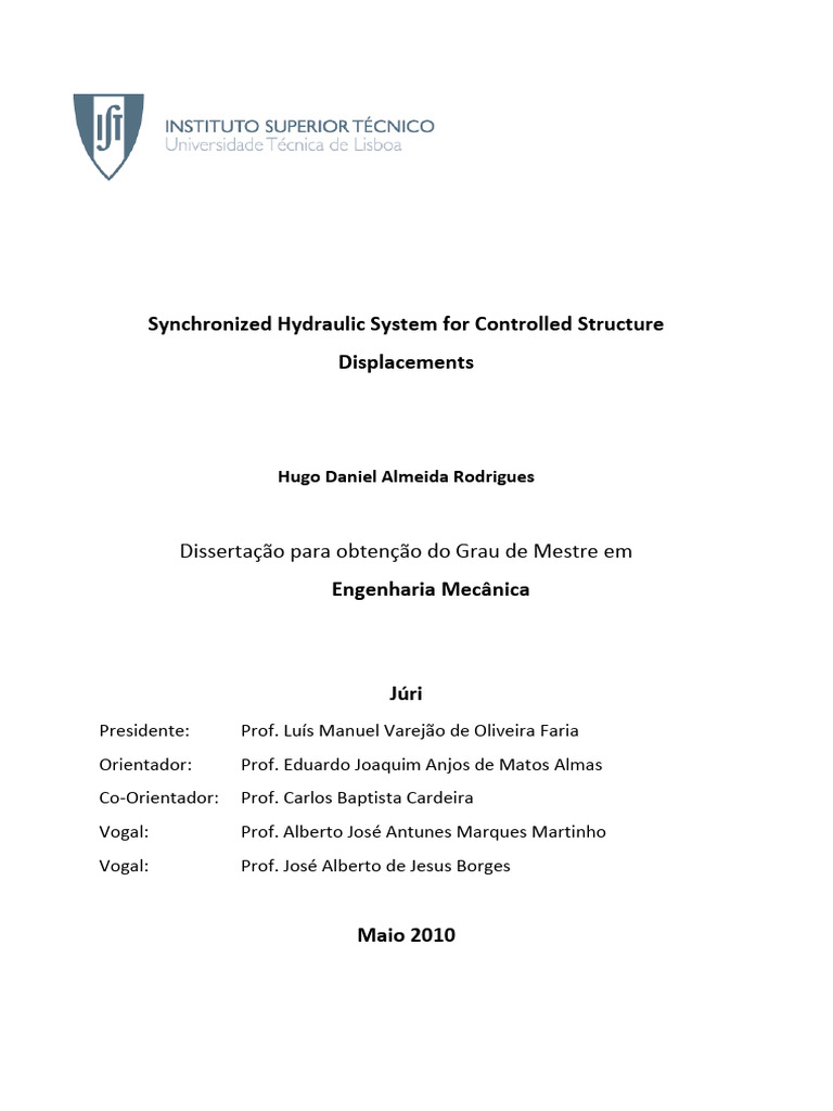 Synchronized Hydraulic System For Controlled Structure Displacements ...