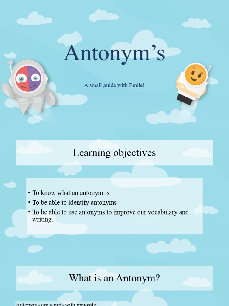 Antonyms Powerpoint | PDF | Linguistics