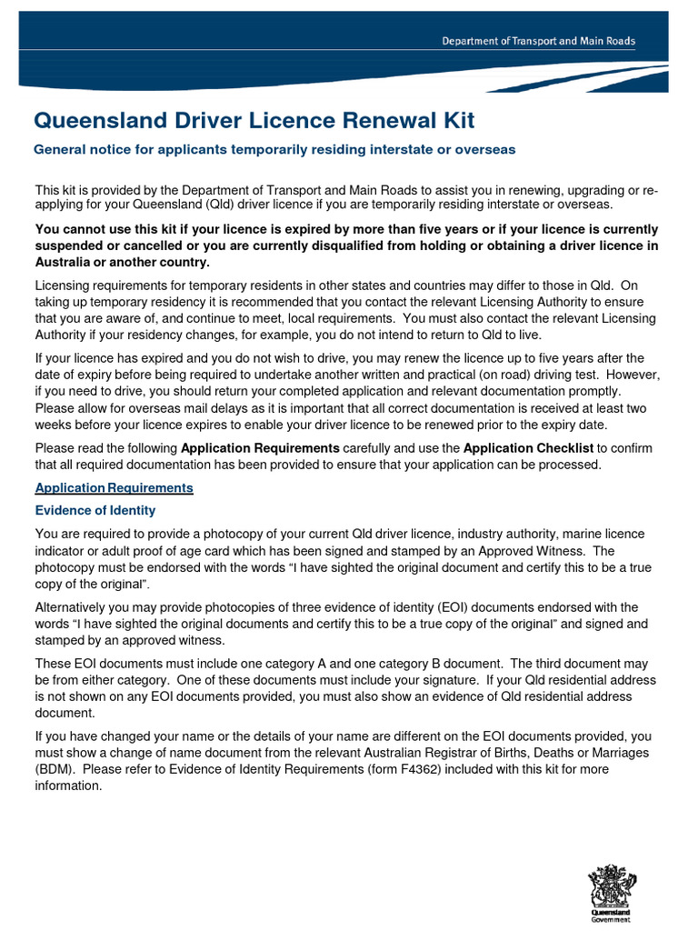 Driver Licence Renewal Kit Sept2019 1 | PDF | Driver's License ...