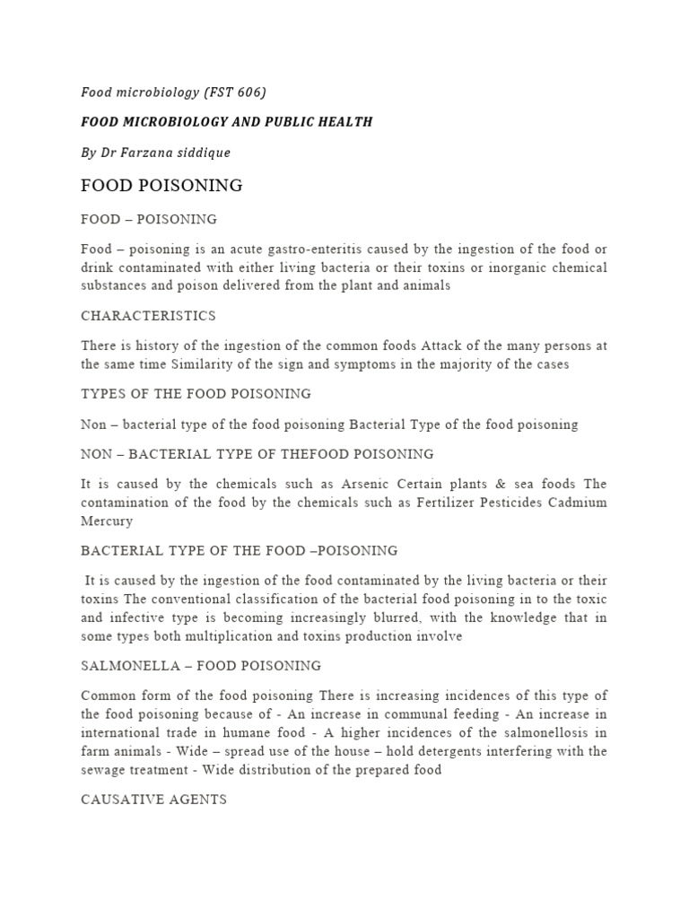 Food Poisoning | PDF | Foodborne Illness | Botulinum Toxin