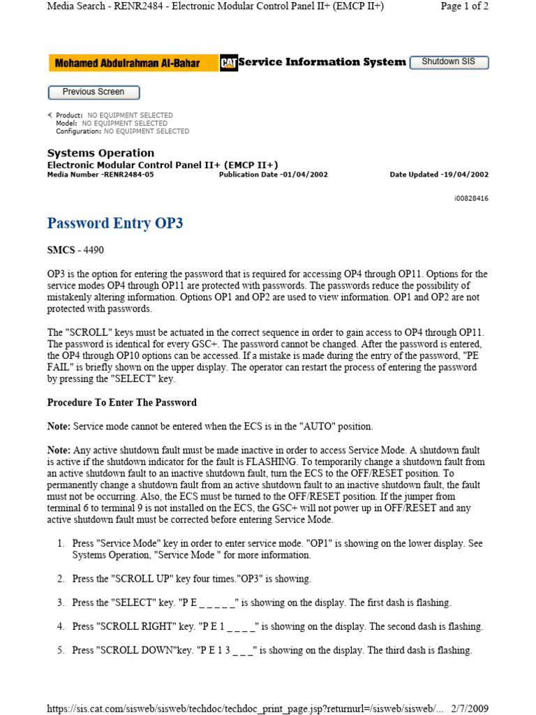 Emcp 2+ Password Entry OP3 | PDF | Password | Computing