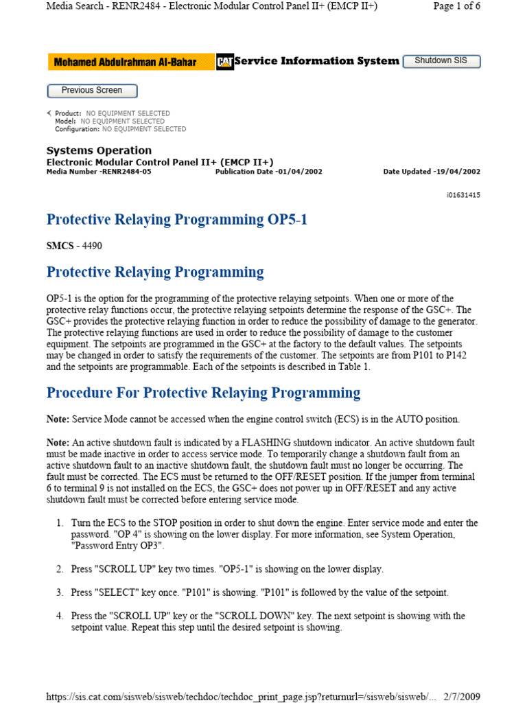 Emcp2+ 0P5-1 Orotective Relay Programming | PDF | Electrical Engineering | Electromagnetism