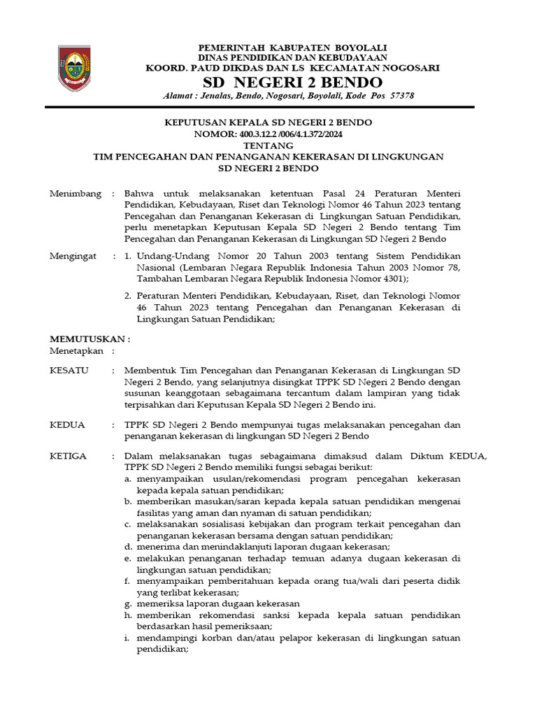 SK TPPK Sekolah | PDF