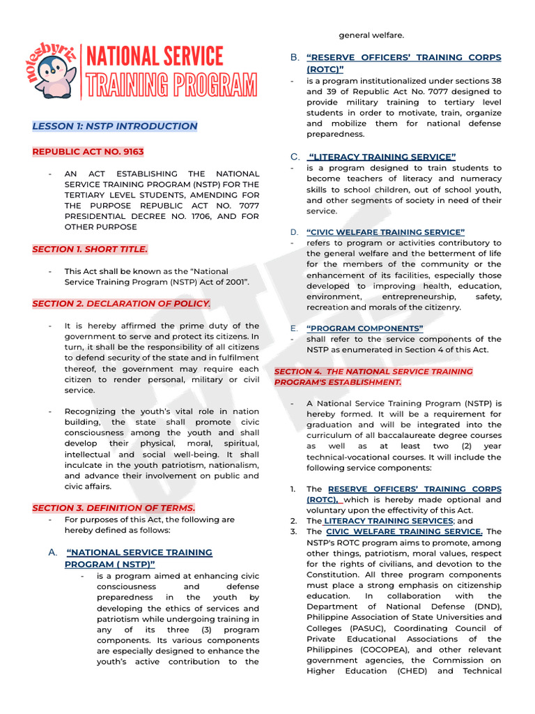 National Service Training Program | PDF | Social Science