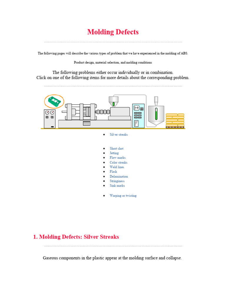Molding Defects | PDF | Welding | Construction