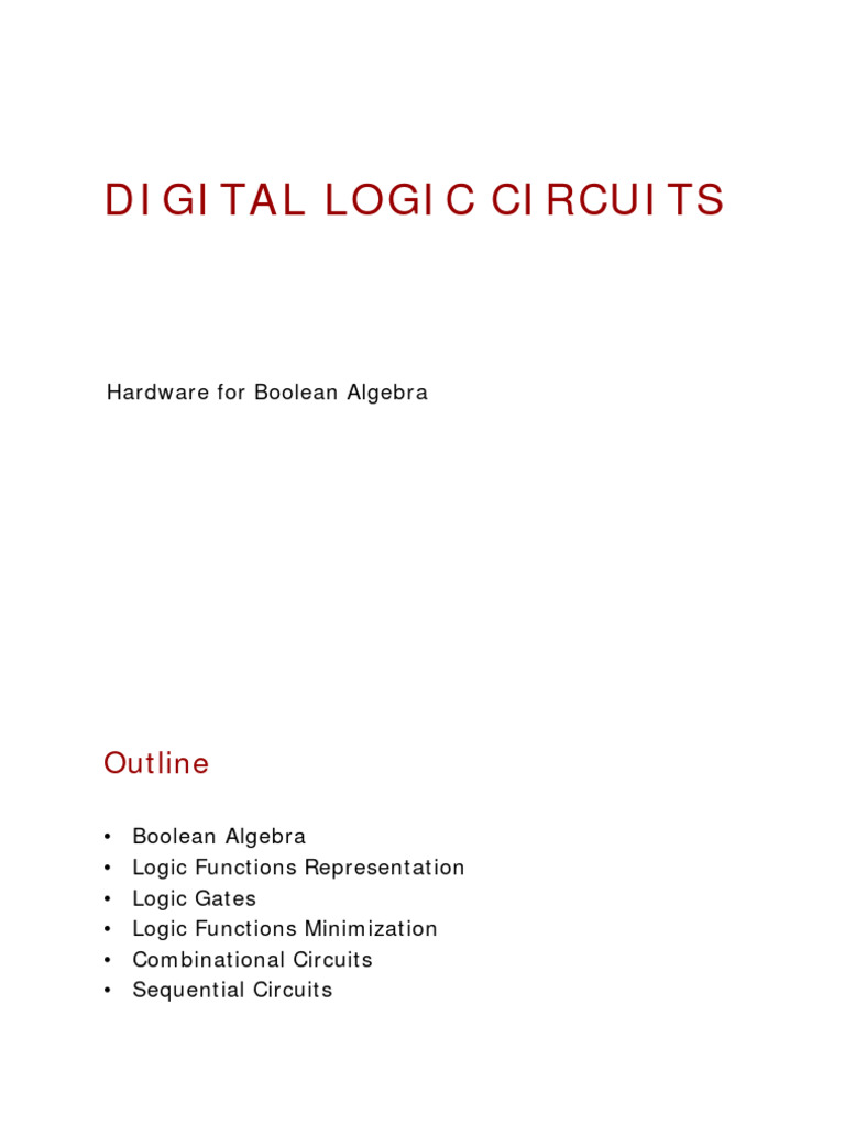 01 DigitalLogicCircuits | PDF | Logic Gate | Boolean Algebra