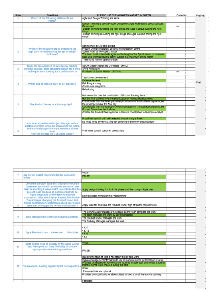 Agile Key With Answers Consolidatedpdf | PDF | Scrum (Software ...