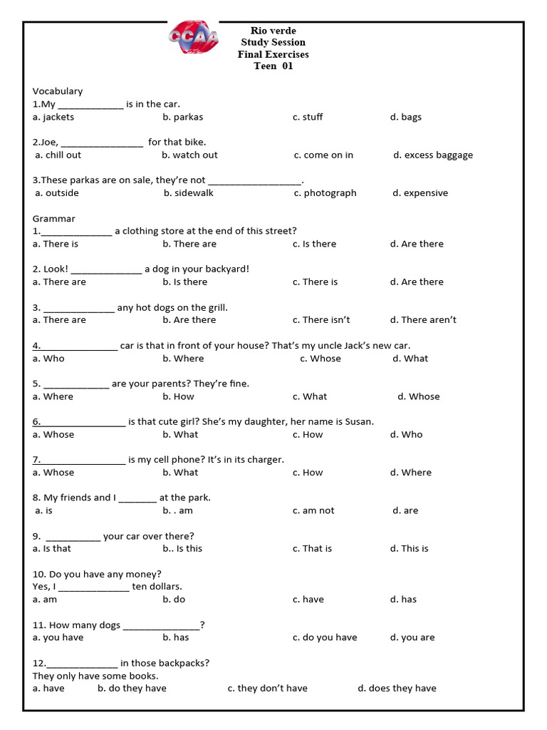 Teen 1 - Final Exercises | PDF
