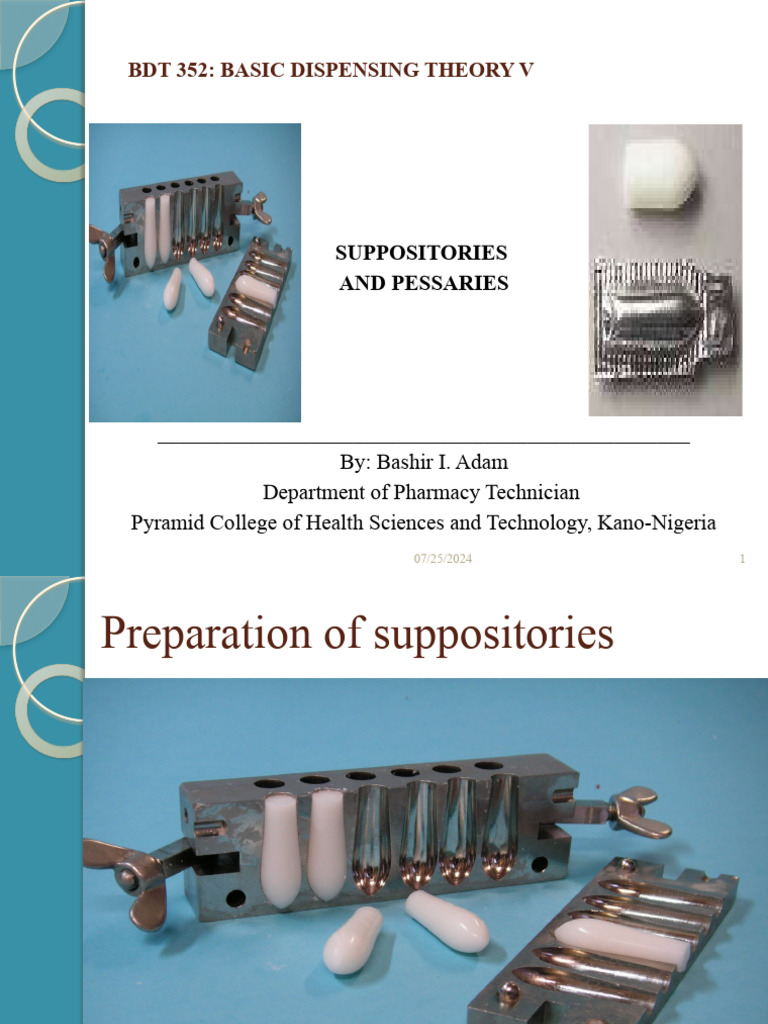 BDT - Suppositories and Pessaries | PDF | Tablet (Pharmacy)