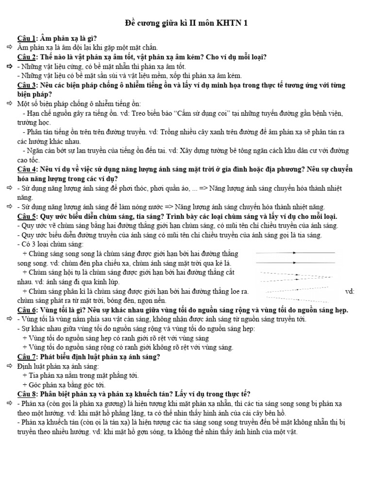 Đề cương giữa kì II môn KHTN 7 | PDF