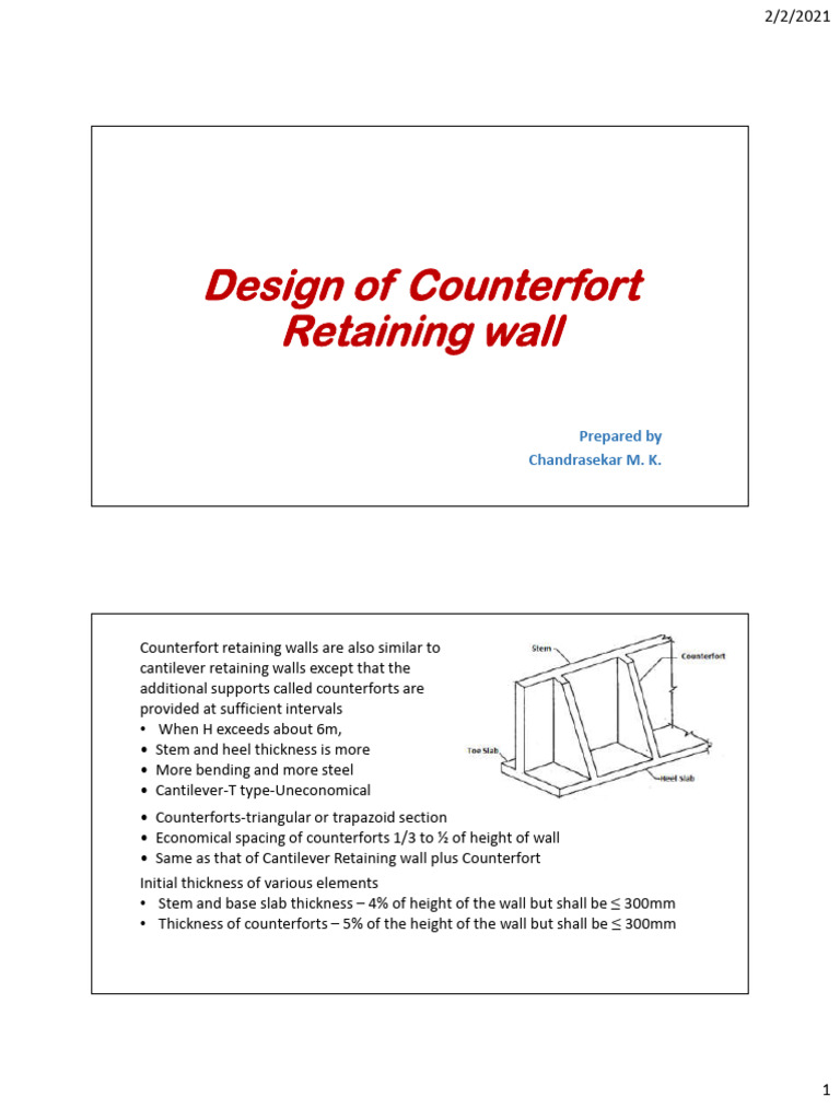 Counterfort Retaining Wall | PDF | Structural Engineering | Civil ...