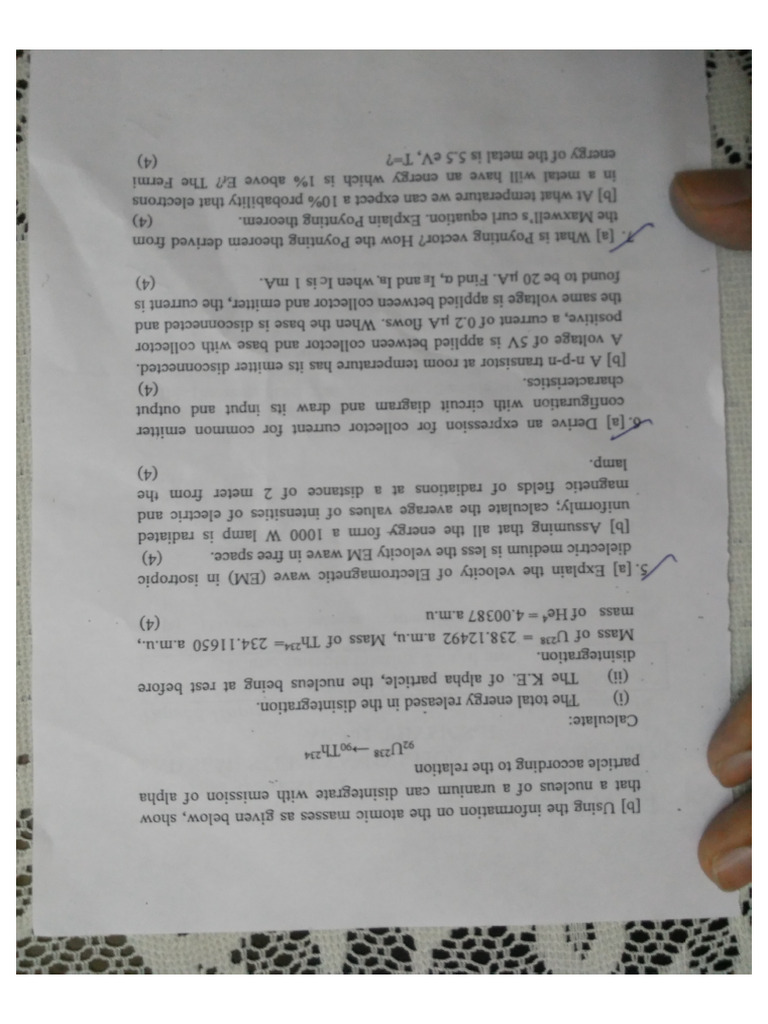 Phy Endsem May 2017 | PDF