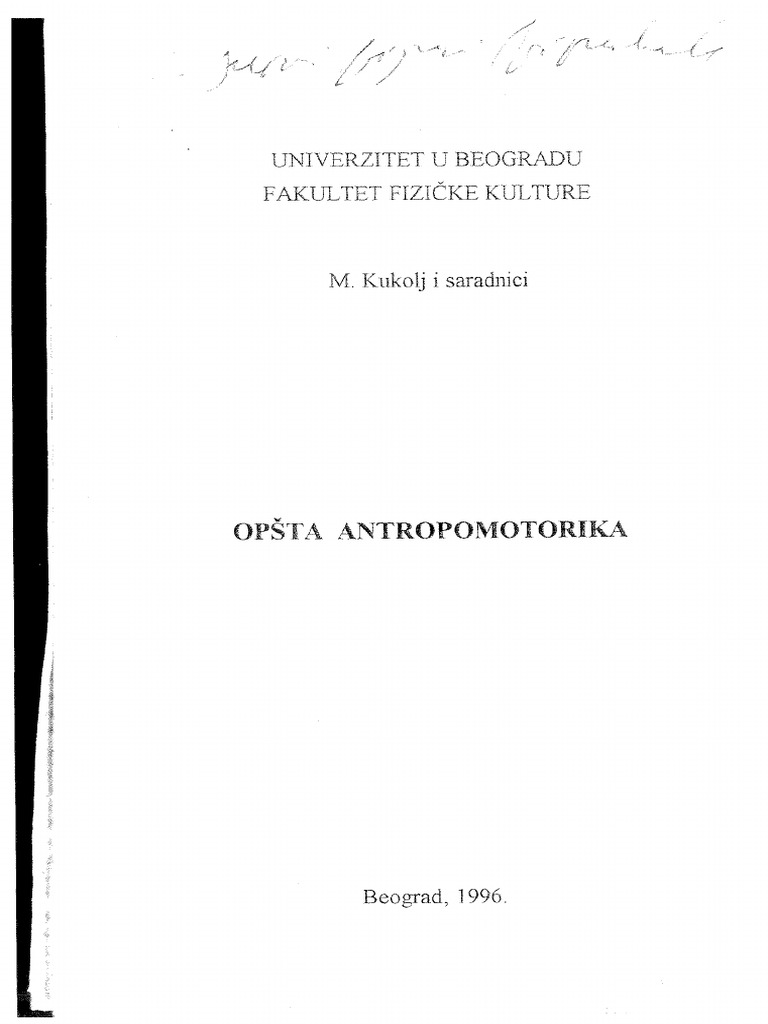 Opsta Antropomotorika M Kukolj | PDF