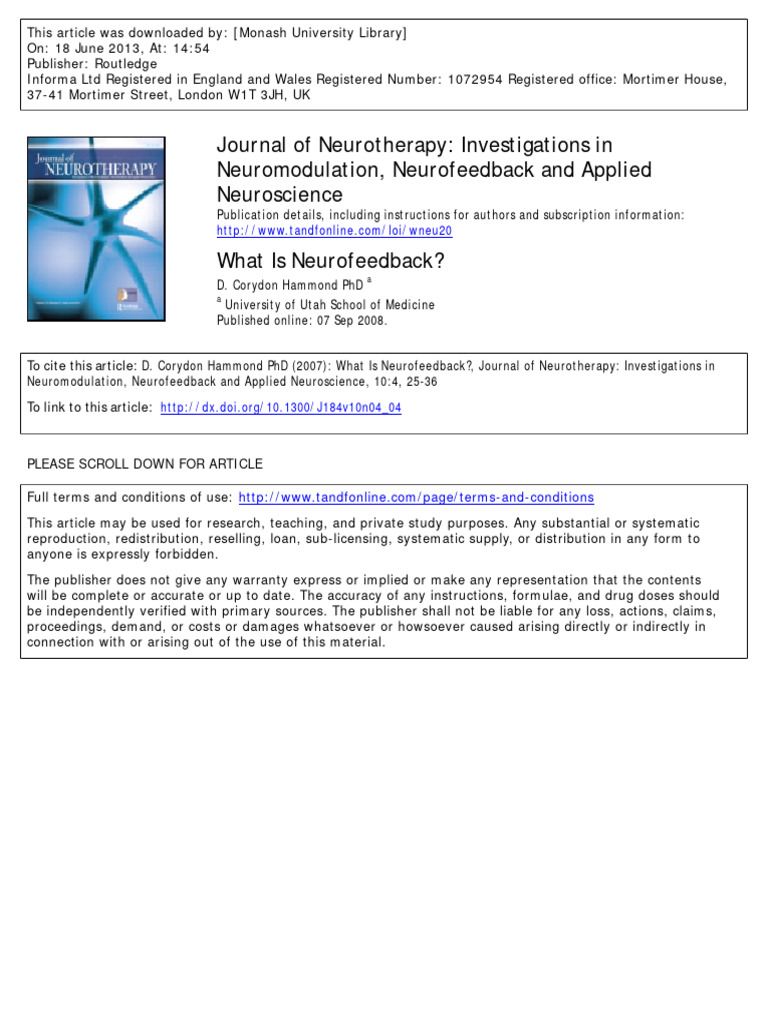 Neurofeedback | PDF | Neurofeedback | Neural Oscillation