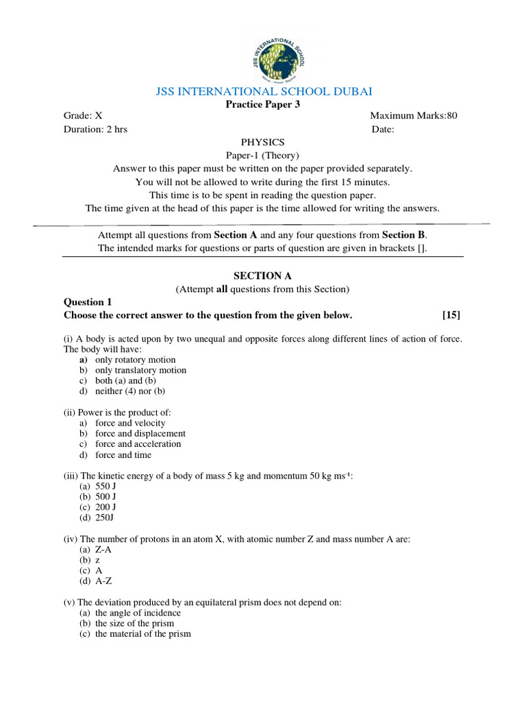 Revision Worksheet 3 | PDF | Force | Light