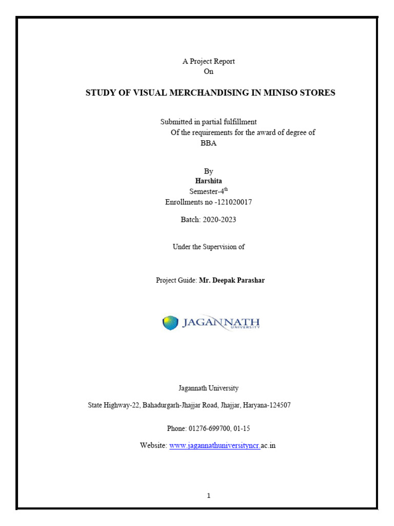 Retail Project Final (Harshita) 2022-2023 | PDF | Retail | Retailing