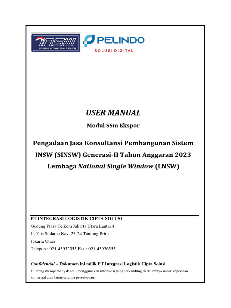User Manual SSM Ekspor | PDF