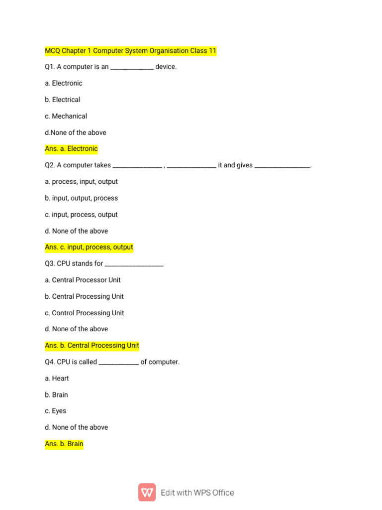 Computer system organization (2) | PDF
