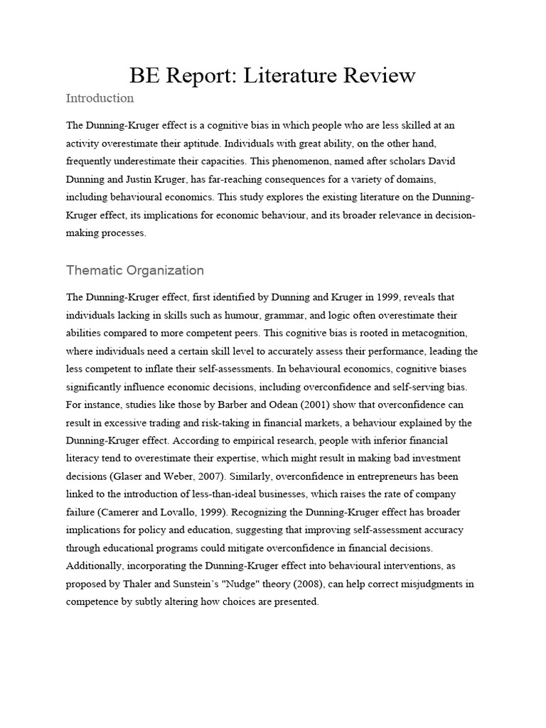 BE - Report Literature Review | PDF | Behavioural Sciences | Bias