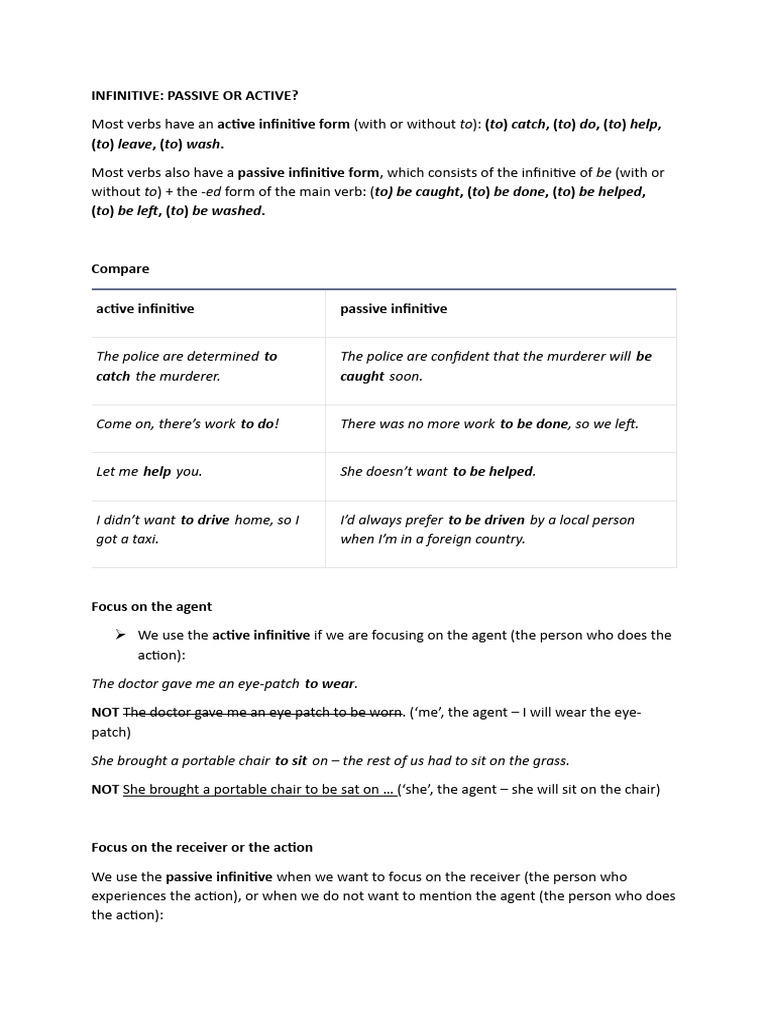Passive Infinitive&Gerund | PDF | Language Mechanics | Semantic Units