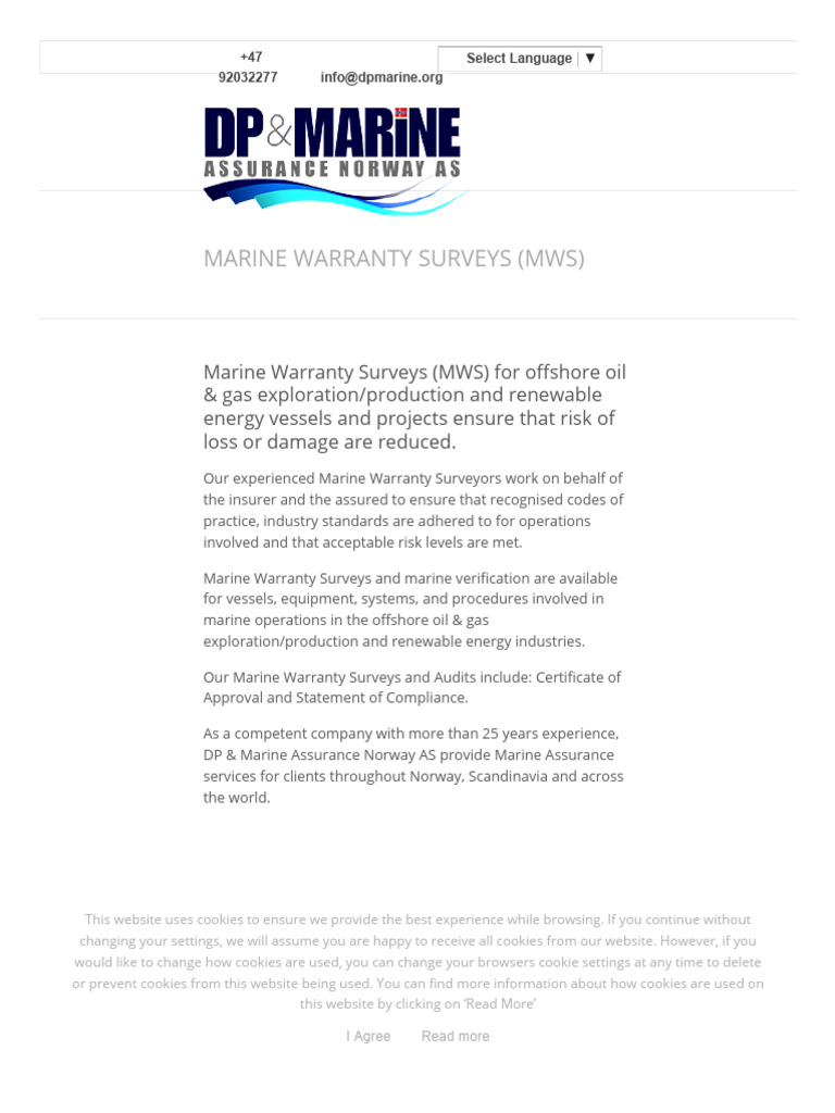 Marine Warranty Surveys (MWS) - DP & Marine Assurance Norway AS | PDF | Technology & Engineering