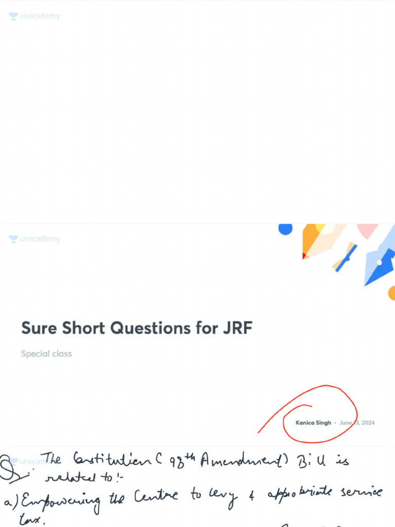Sure Short Questions For JRF With Anno | PDF