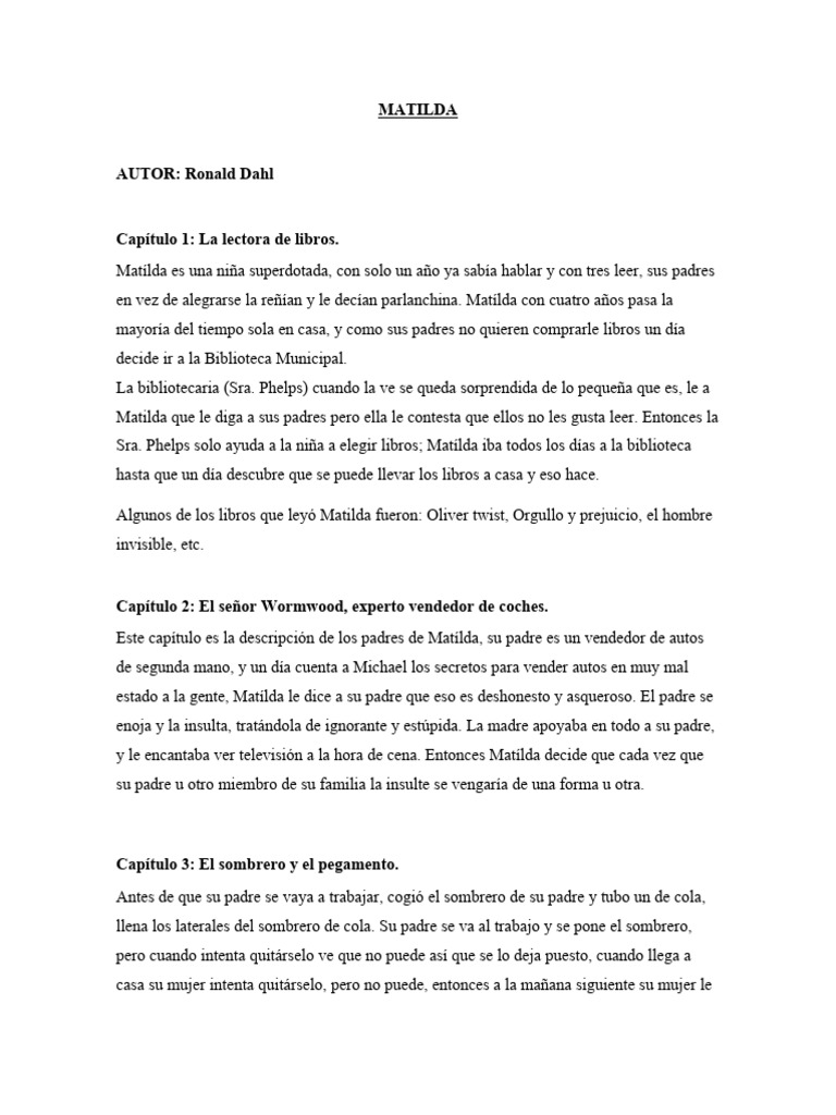 Matilda Roald Dahl | PDF | Pelo
