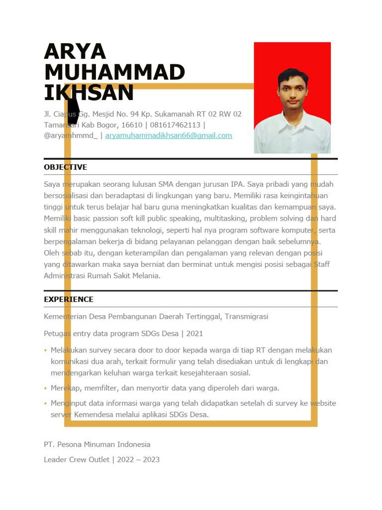 CV Resume - Arya | PDF