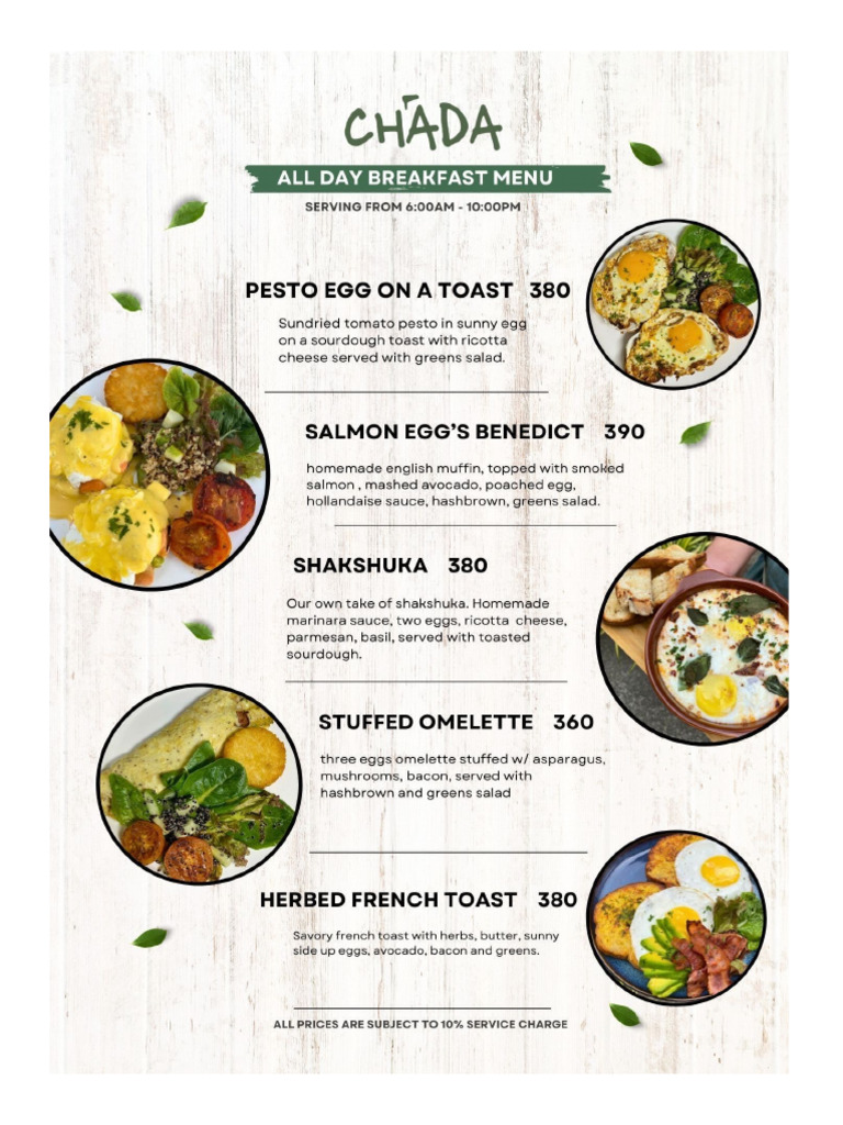 Menu Revised | PDF