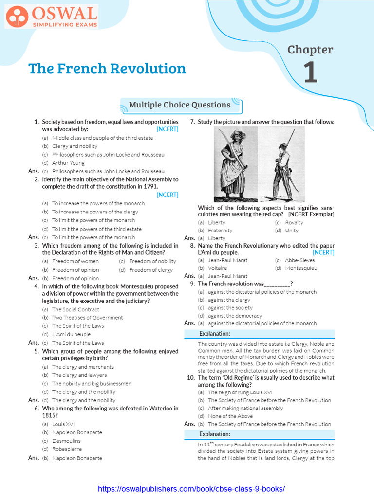 NCERT Solutions For Class 9 History Chapter 1 The French Revolution ...