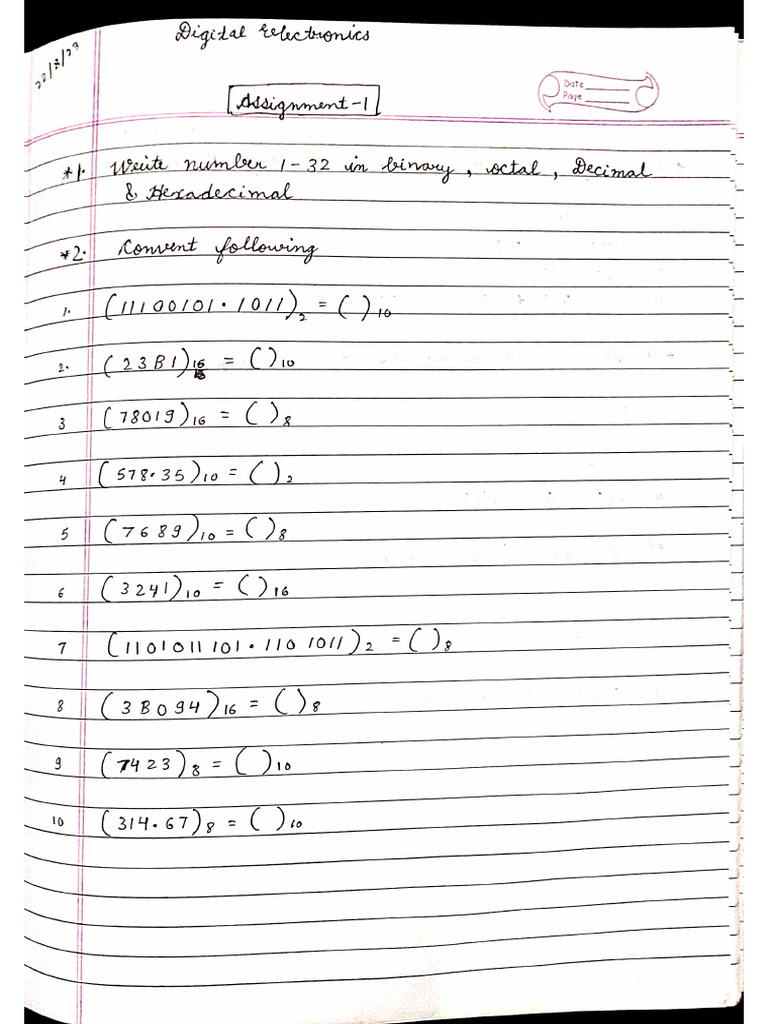 1 Assignment Digital Electronic | PDF