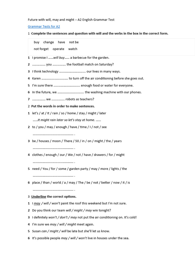 Future With Will | PDF | Language Mechanics | Syntax