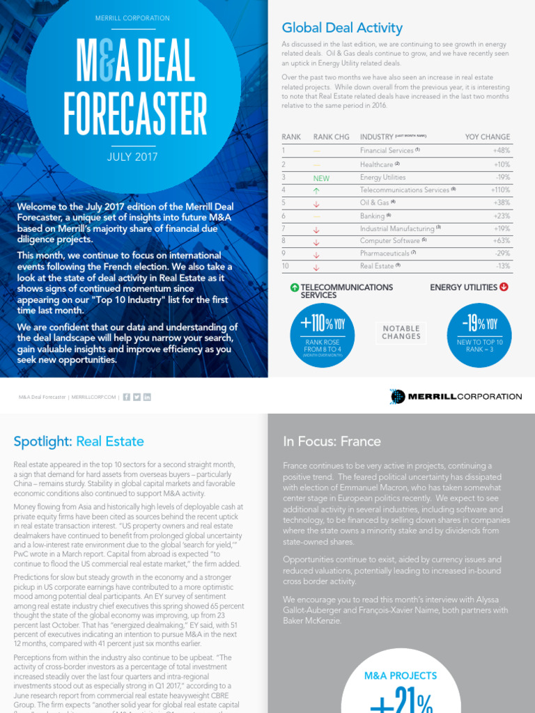 Merrill M - A Deal Forecaster July 2017 | PDF | Mergers And ...