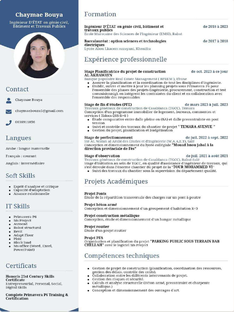 CV Bouya Chaymae | PDF