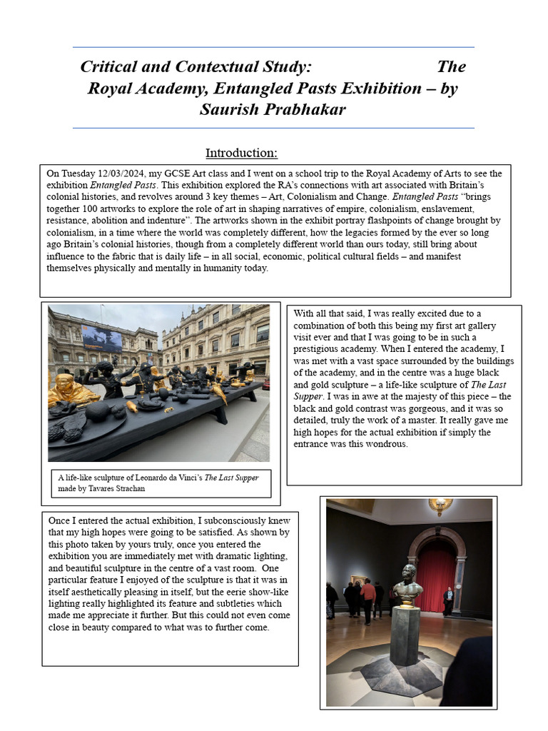 Art Royal Academy Critical and Contextual Study | PDF