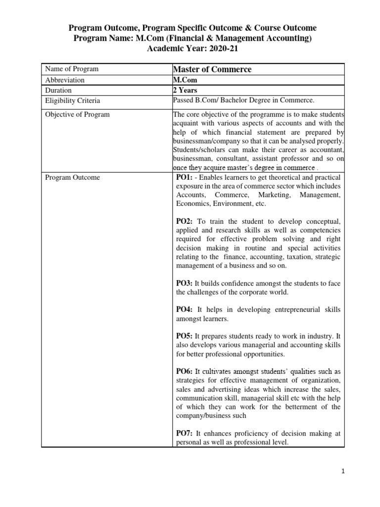 Mcom Syl | PDF | Accounting | Advertising