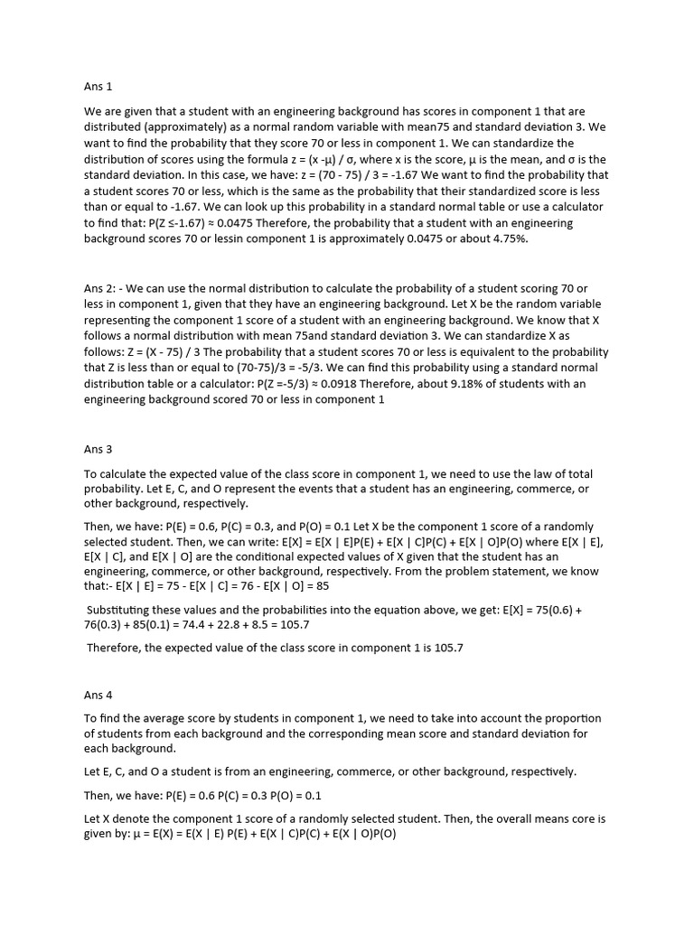 Pre MBA Stats | PDF | Errors And Residuals | Normal Distribution