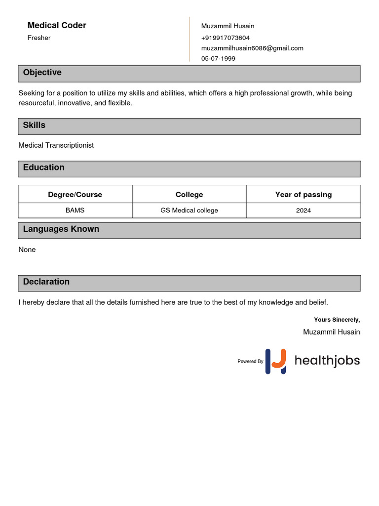 Transcript resume | PDF