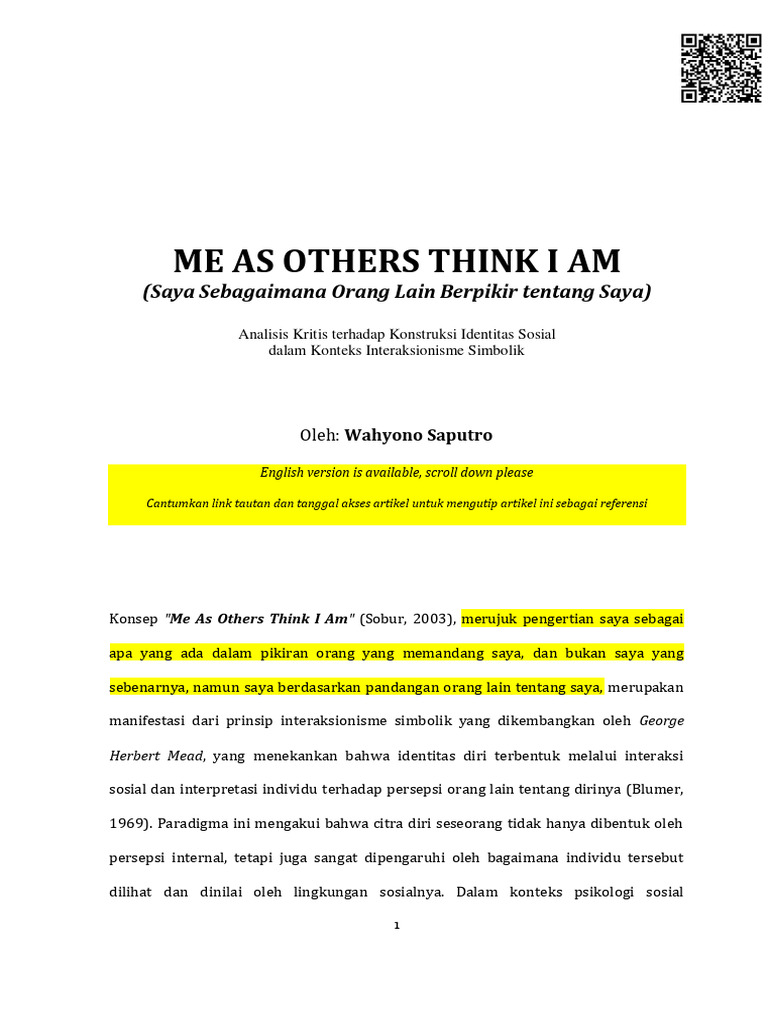 Me As Others Think I Am | PDF