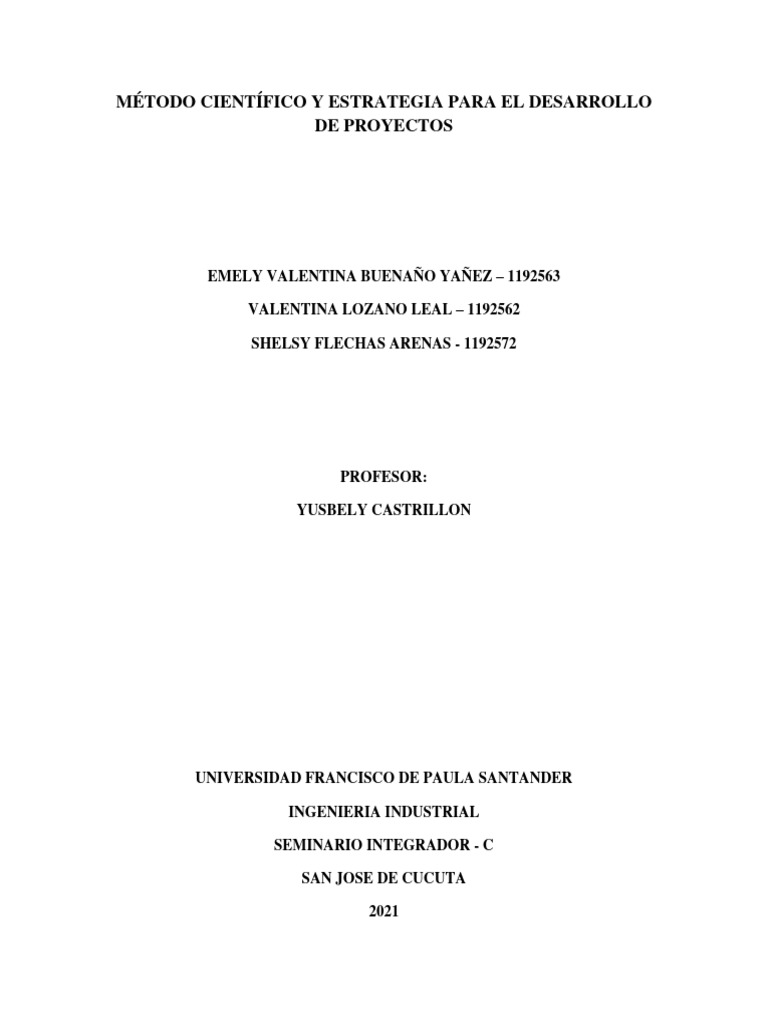 Método Científico y Estrategia para El Desarrollo de Proyectos | PDF | Seminario | Maestros