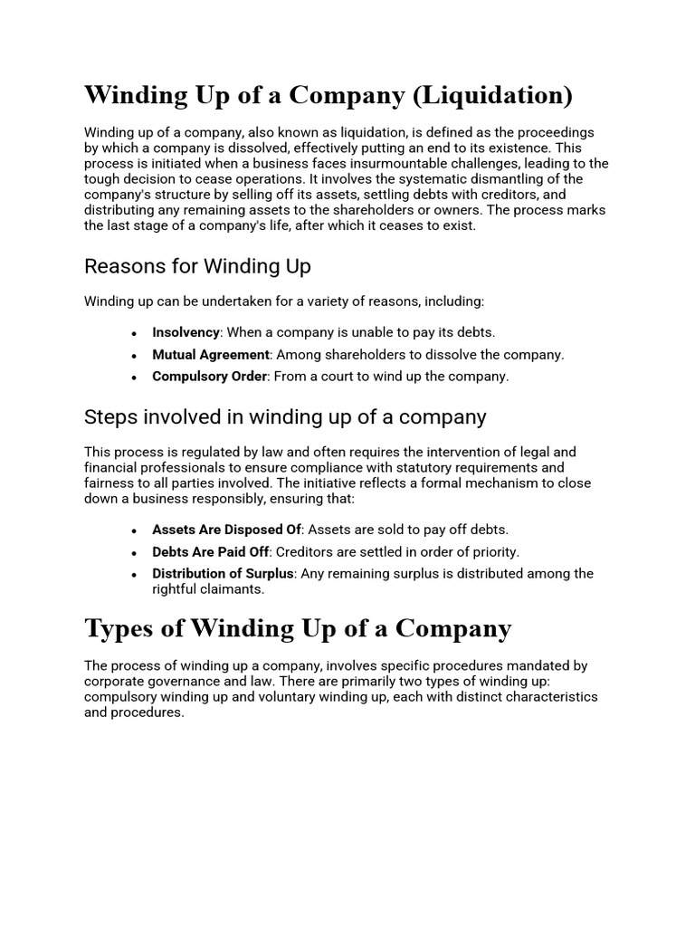 Unit 5 Winding Up of A Company | PDF | Liquidation | Bankruptcy