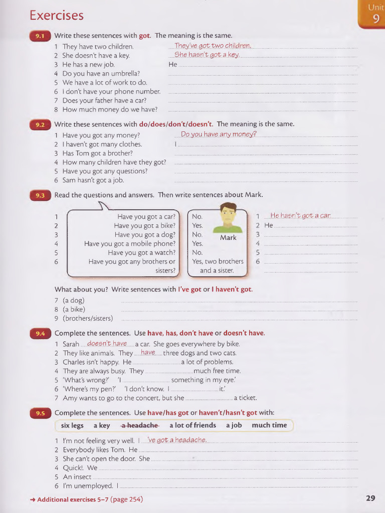 Have Vs Have Got | PDF