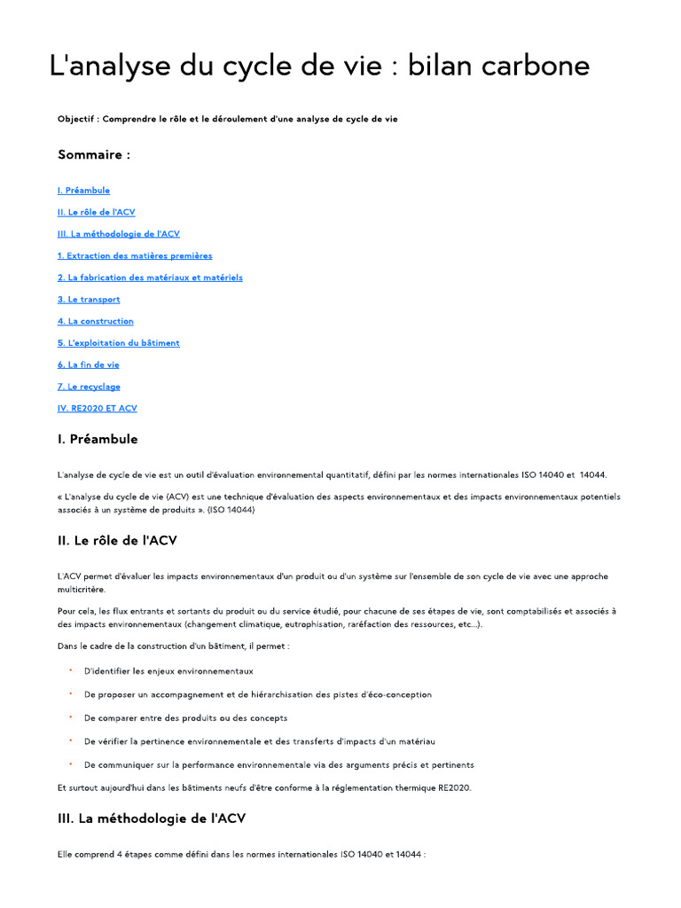 L'analyse Du Cycle de Vie - Bilan Carbone | PDF