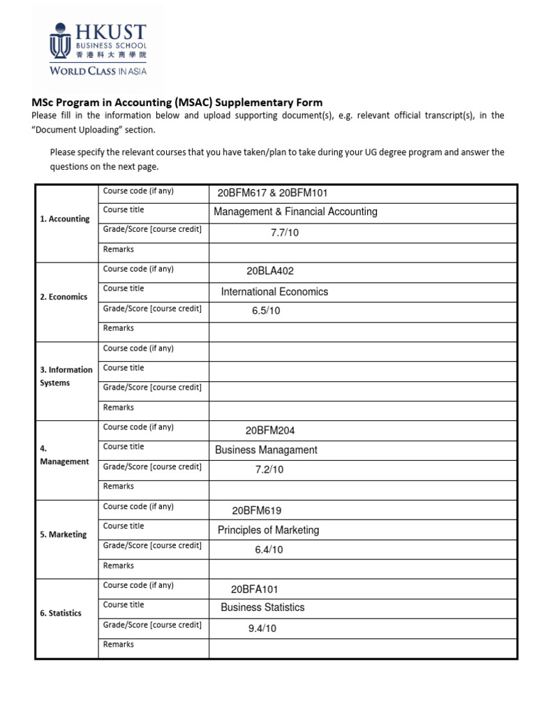 MSAC Supplementary Form (24-25) | PDF | Accounting | Economics