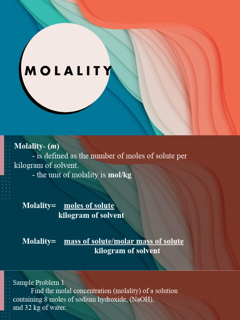 Mol Ality | PDF | Concentration | Mole (Unit)