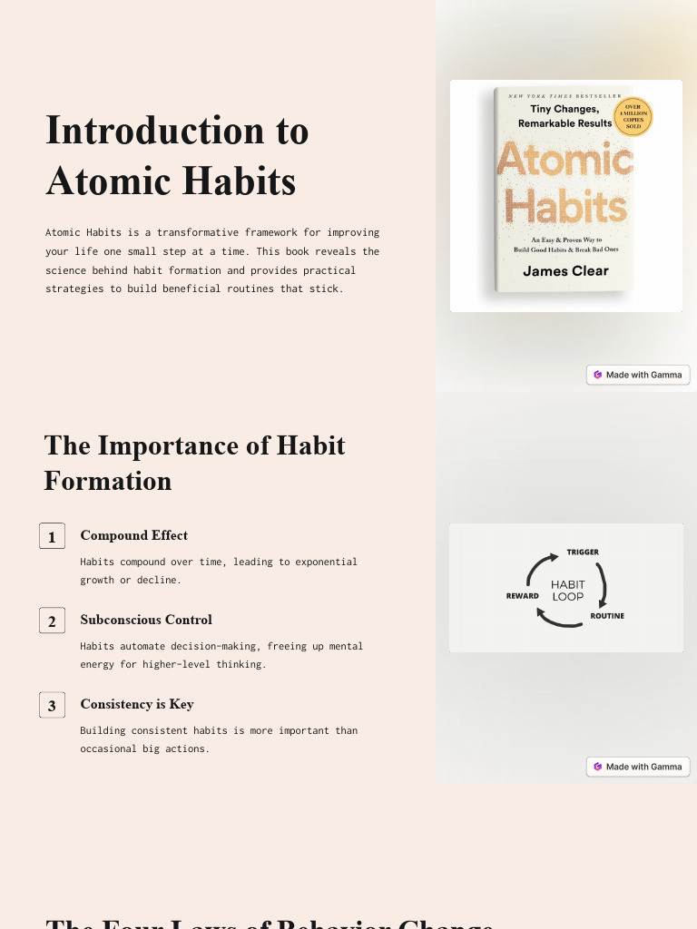 Introduction To Atomic Habits | PDF | Habits | Cognition
