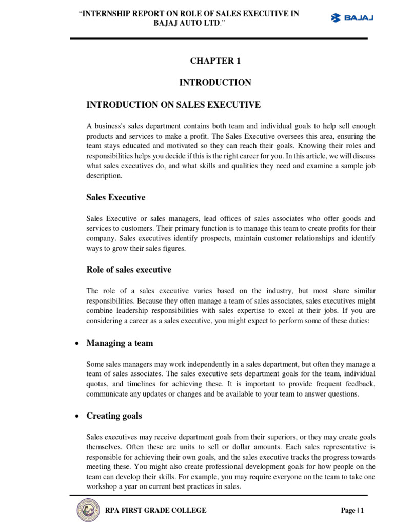 Internship Report Bajaj Automobie by MR Surya Prakash | PDF | Career ...