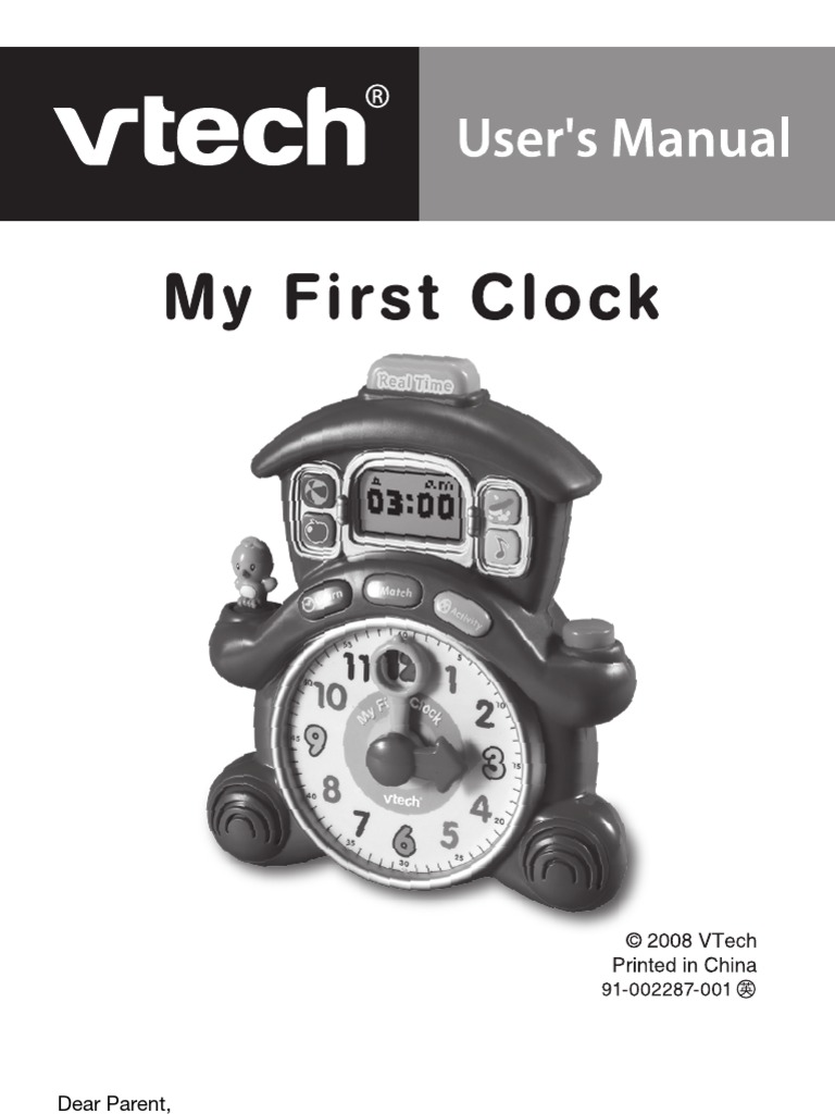 VTech My First Clock User Manual | PDF | Battery (Electricity) | Toys
