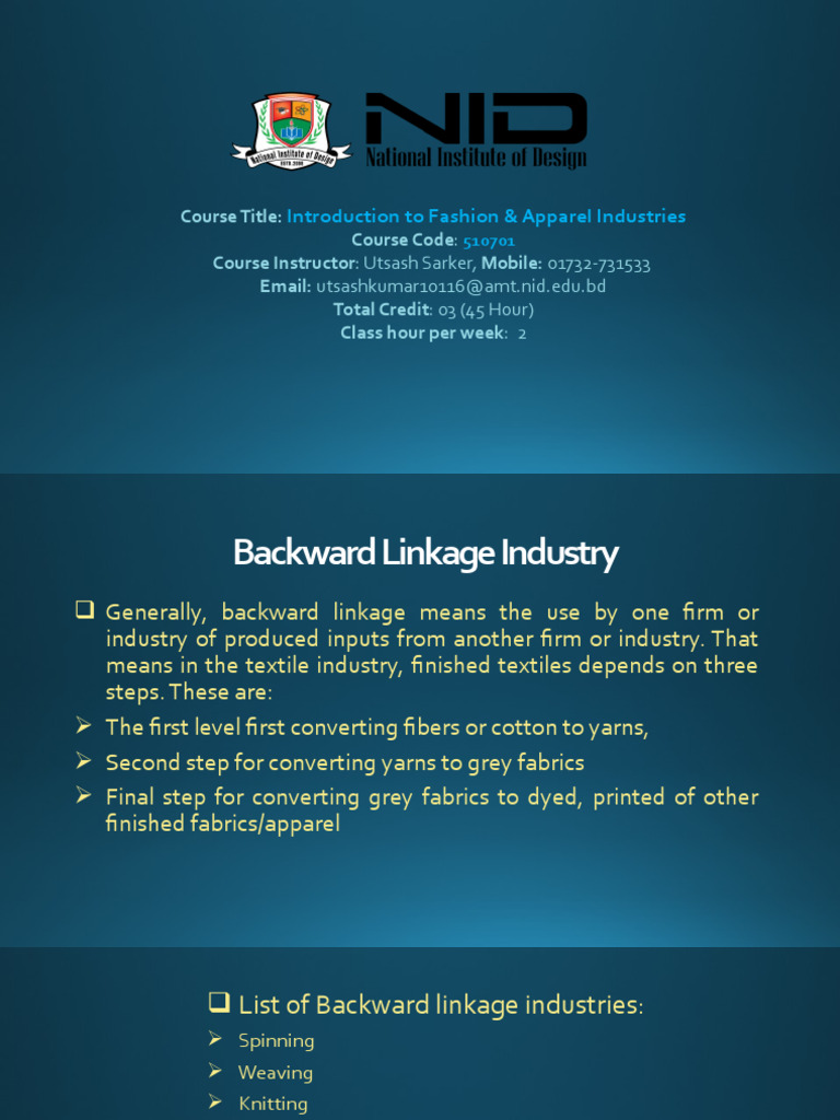Backward & Forward Linkage Industries | PDF | Textiles | Cotton